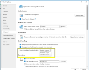 How to fix Outlook links opening in Edge - The Solid Signal Blog